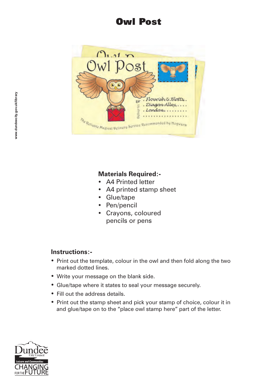 Hogwarts Owl Post Letter & Envelope Template Download Printable PDF ...