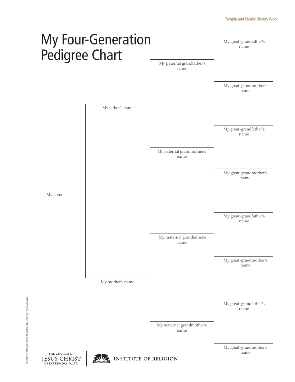 Four-Generation Pedigree Chart Template Download Printable PDF ...