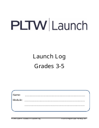 Pltw Launch - Grades 3-5 Launch Log Download Printable PDF | Templateroller