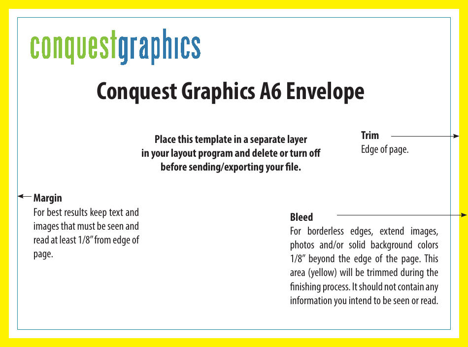 A6 Envelope Template - Yellow Download Printable PDF | Templateroller