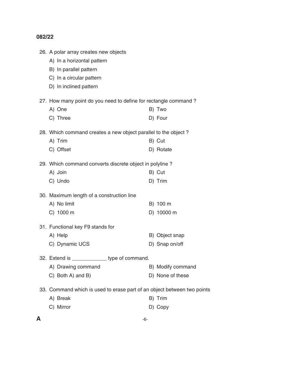 082/22 Question Booklet Alpha Code a Download Printable PDF ...