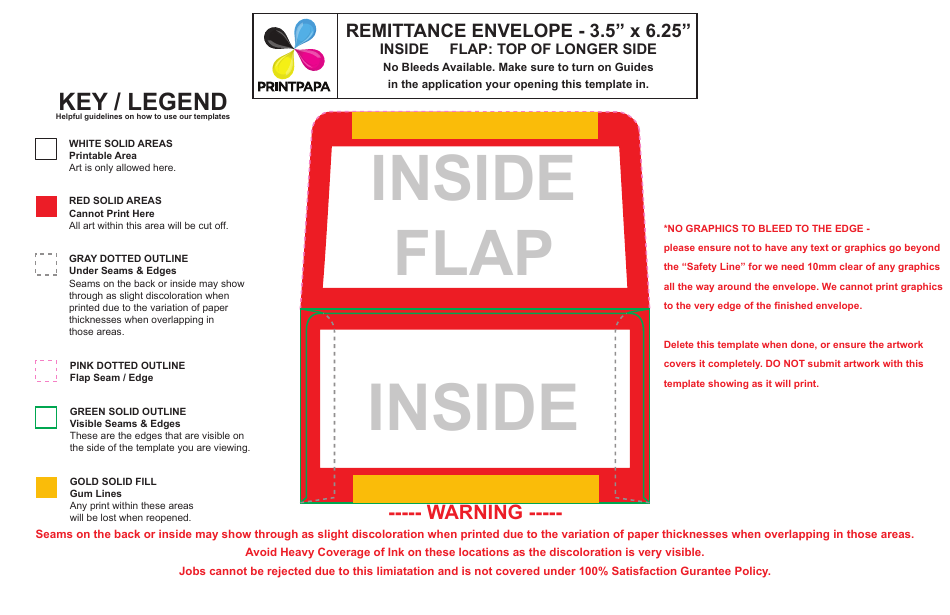 3.5" X 6.25" Remittance Envelope Template Download Printable PDF ...
