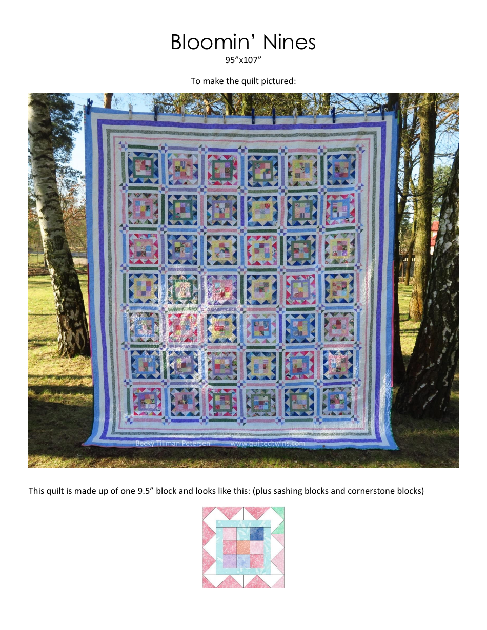 Bloomin' Nines Quilt Pattern Download Printable PDF | Templateroller