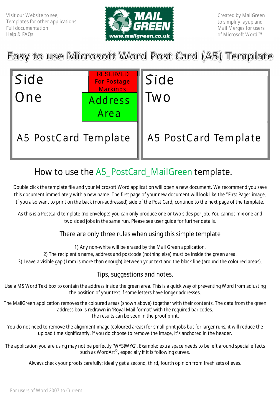 A5 Post Card Template Download Printable PDF | Templateroller