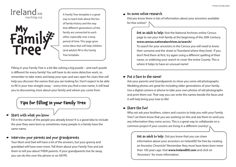 Family Tree Chart Template Download Printable PDF | Templateroller