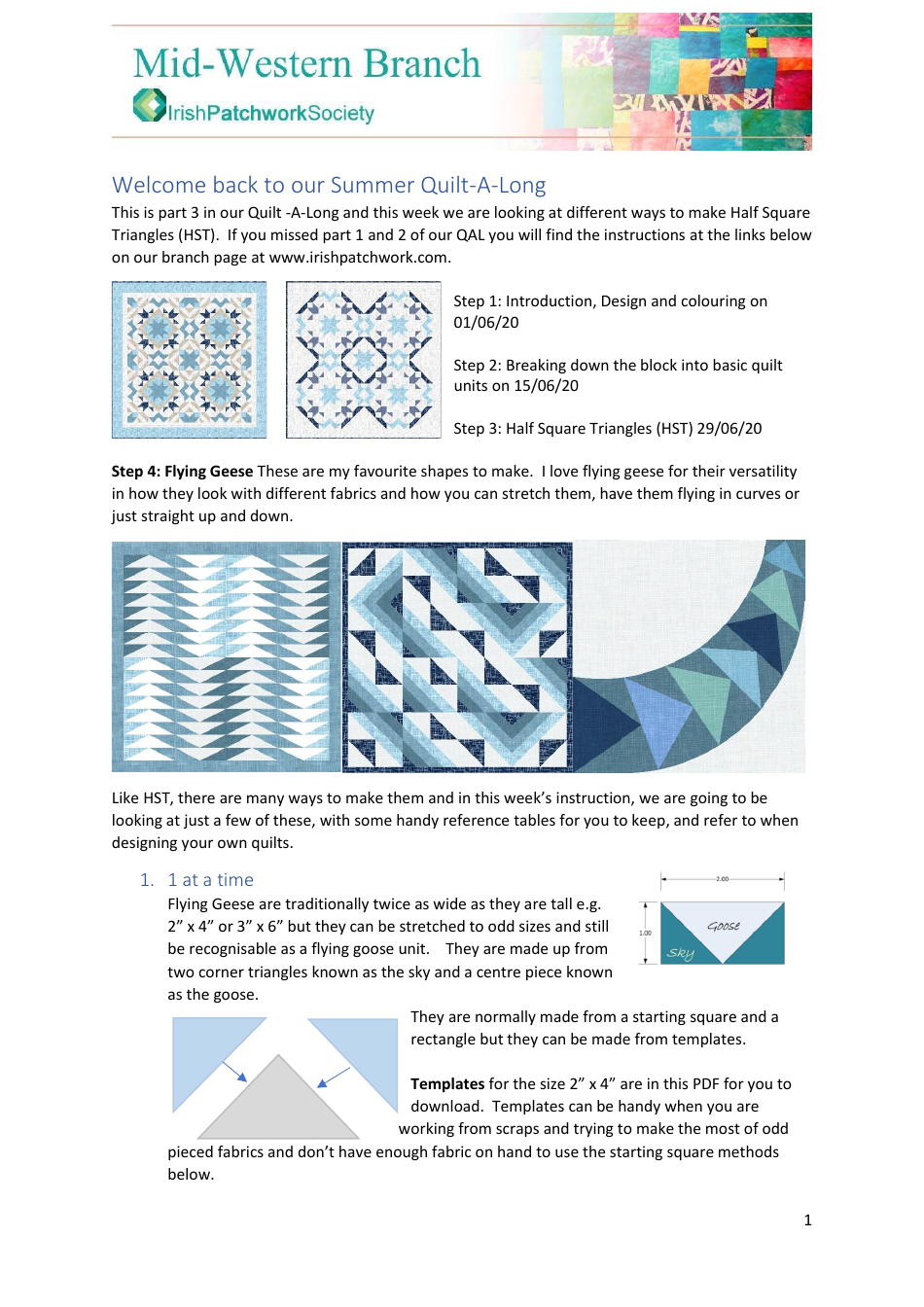 Flying Geese Quilt Pattern - Ruth Bourke Download Printable PDF ...