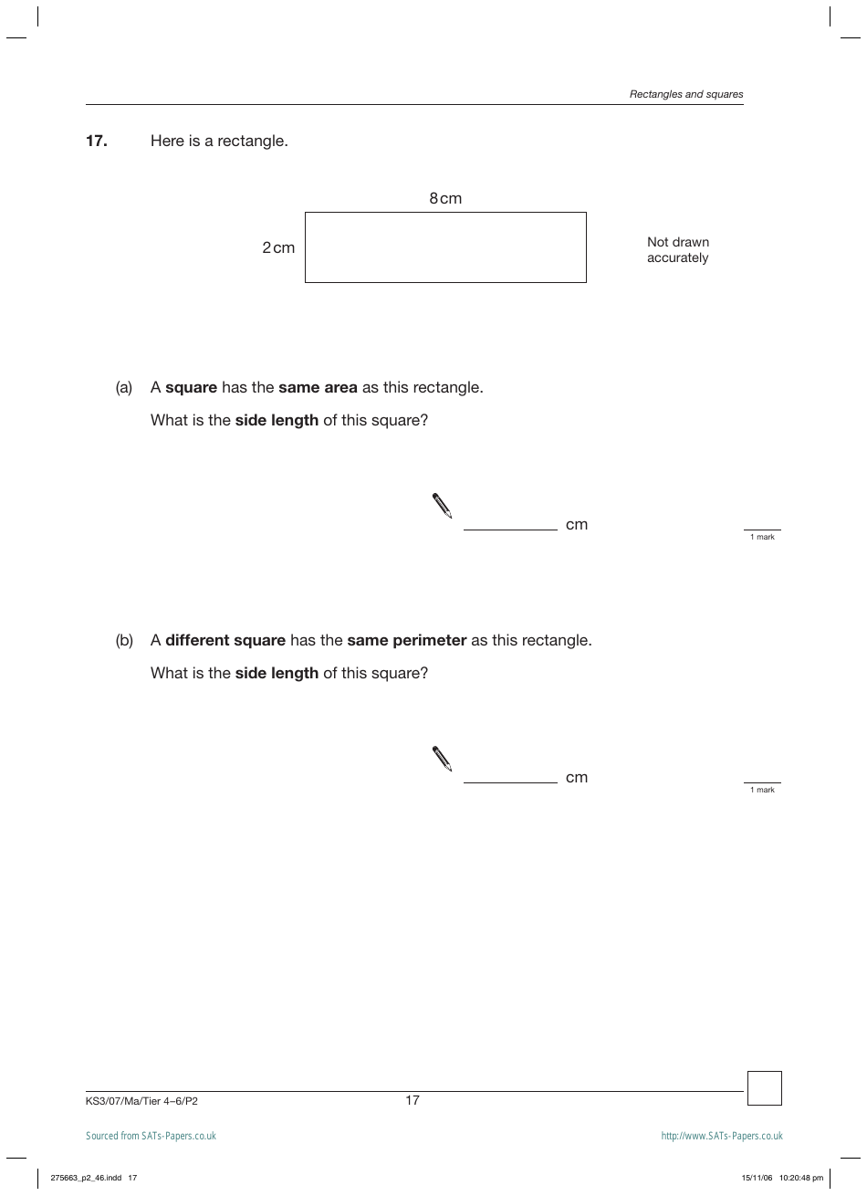 2007 Sats Mathematics Test Paper 2 Download Printable PDF | Templateroller 2007 Sats Mathematics Test Paper 2 Download Printable PDF | Templateroller