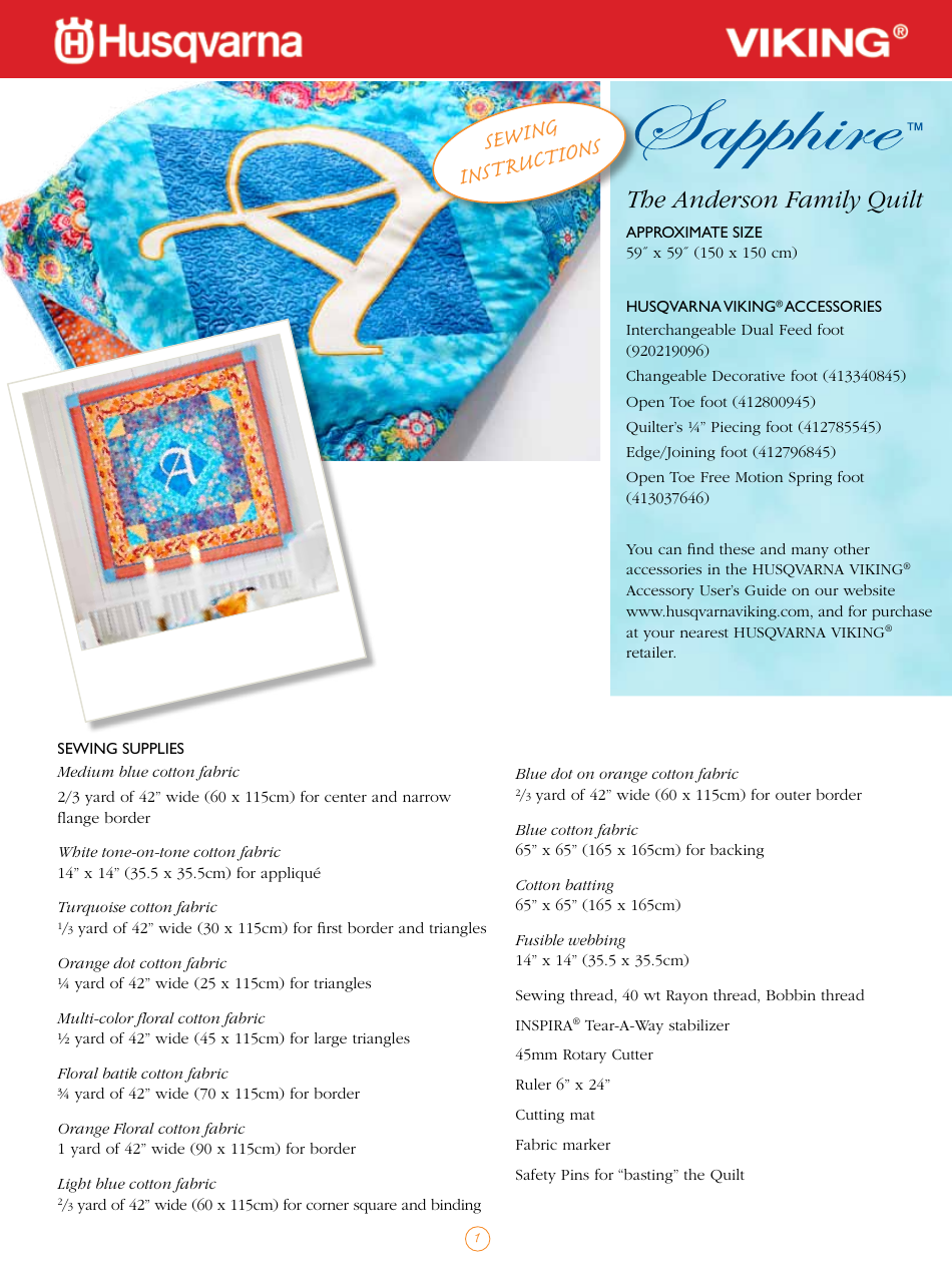 The Anderson Family Quilt Pattern Template Download Printable PDF ...