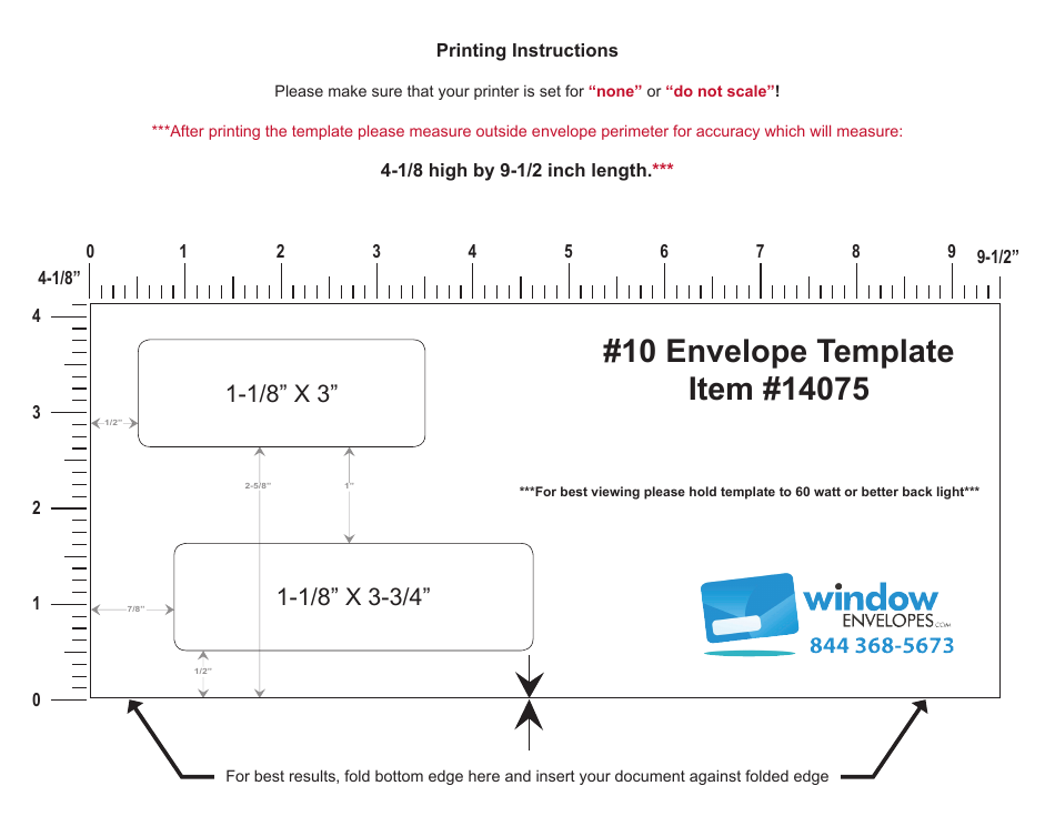 #10 Envelope Template - Item #14075 Download Printable PDF | Templateroller