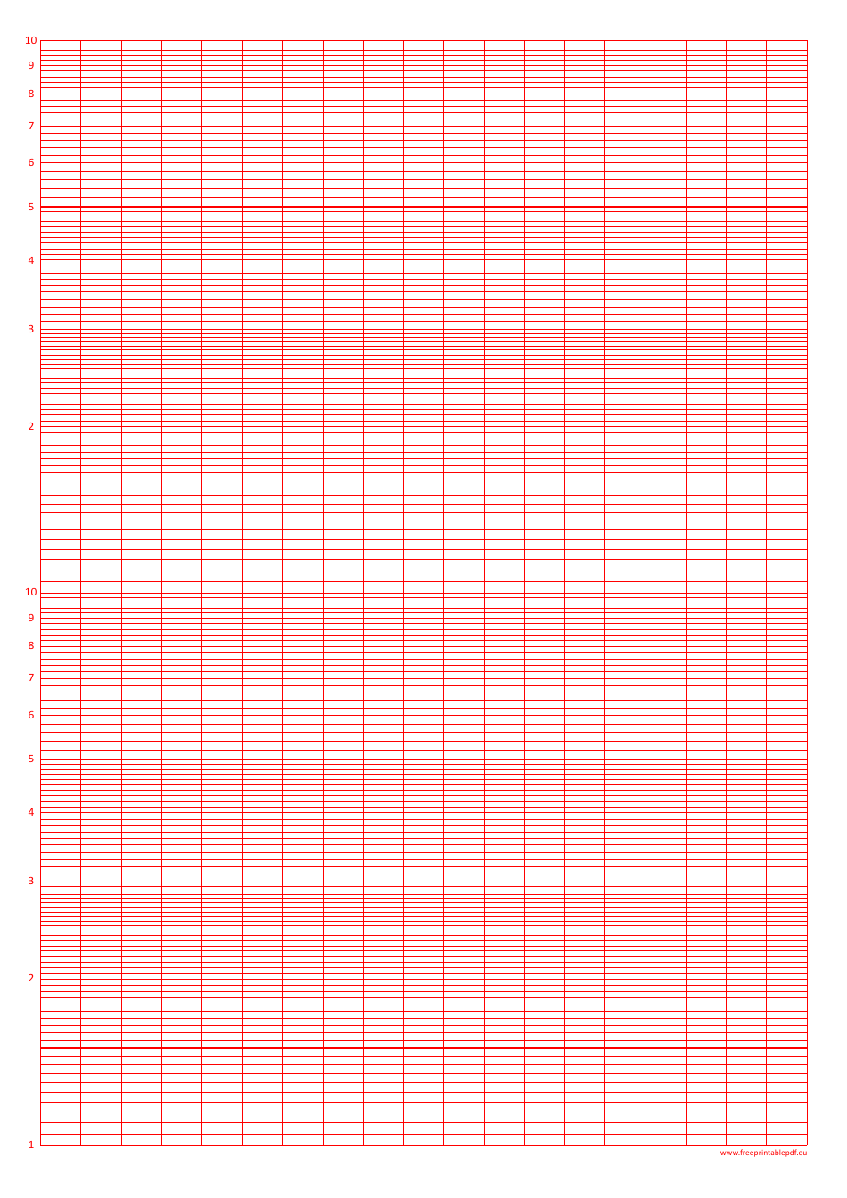 Semi-logarithmic Paper - Red Download Printable PDF | Templateroller