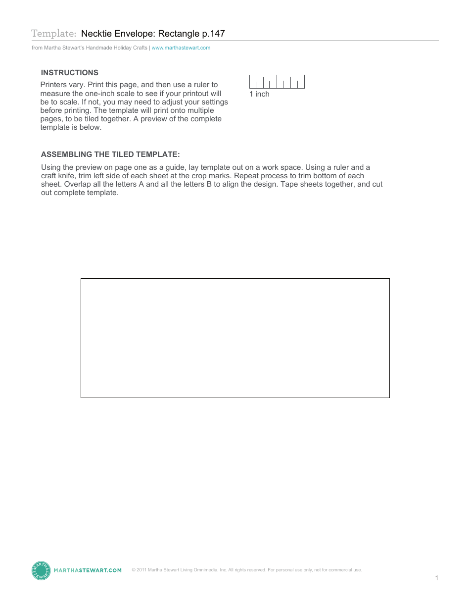 Necktie Envelope Template - Martha Stewart Living Omnimedia Download ...