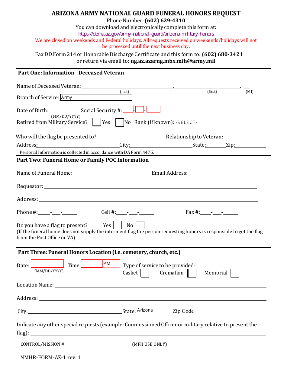 NMHR Form AZ-1 - Fill Out, Sign Online and Download Fillable PDF ...