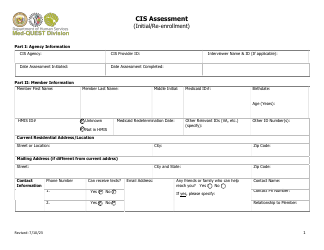 Hawaii Cis Assessment (Initial/Re-enrollment) - Fill Out, Sign Online ...