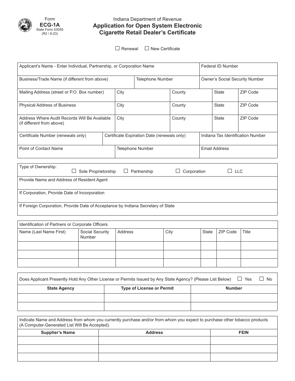Form ECG-1A (State Form 53055) Download Fillable PDF or Fill Online ...
