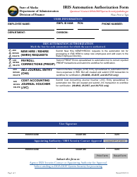 Alaska Iris Automation Authorization Form - Fill Out, Sign Online and ...