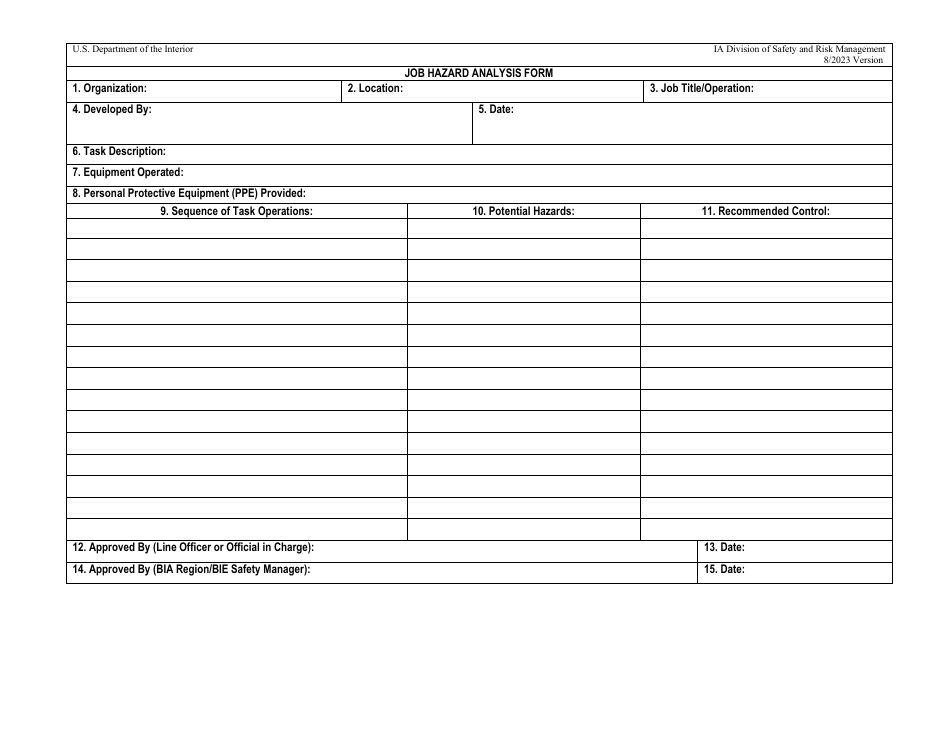Job Hazard Analysis Form Fill Out Sign Online And Download PDF