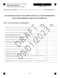 2021 Rhode Island Part-Year Resident Tax Calculation - Fill Out, Sign ...