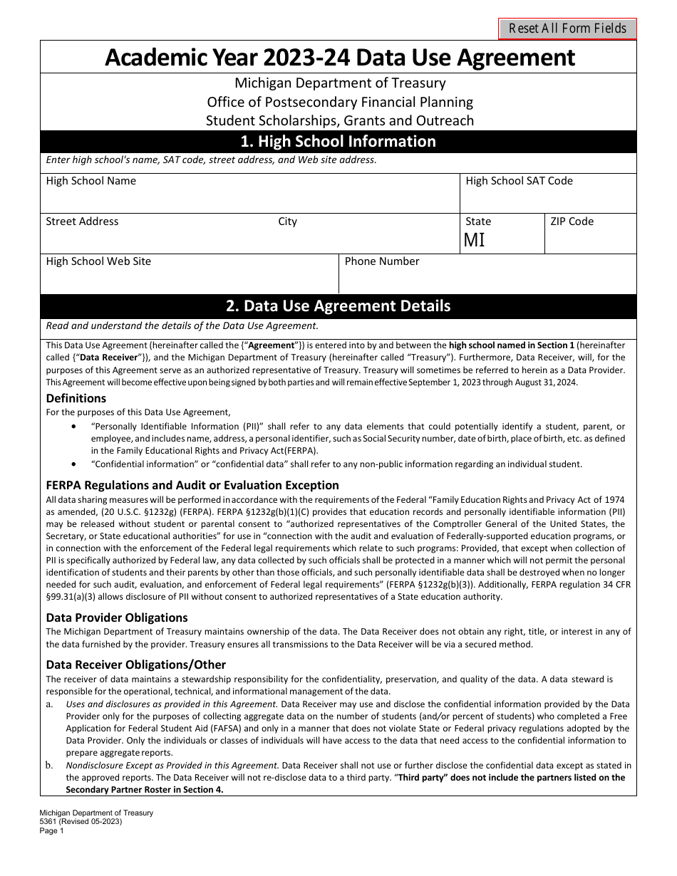 Form 5361 - 2024 - Fill Out, Sign Online and Download Fillable PDF ...