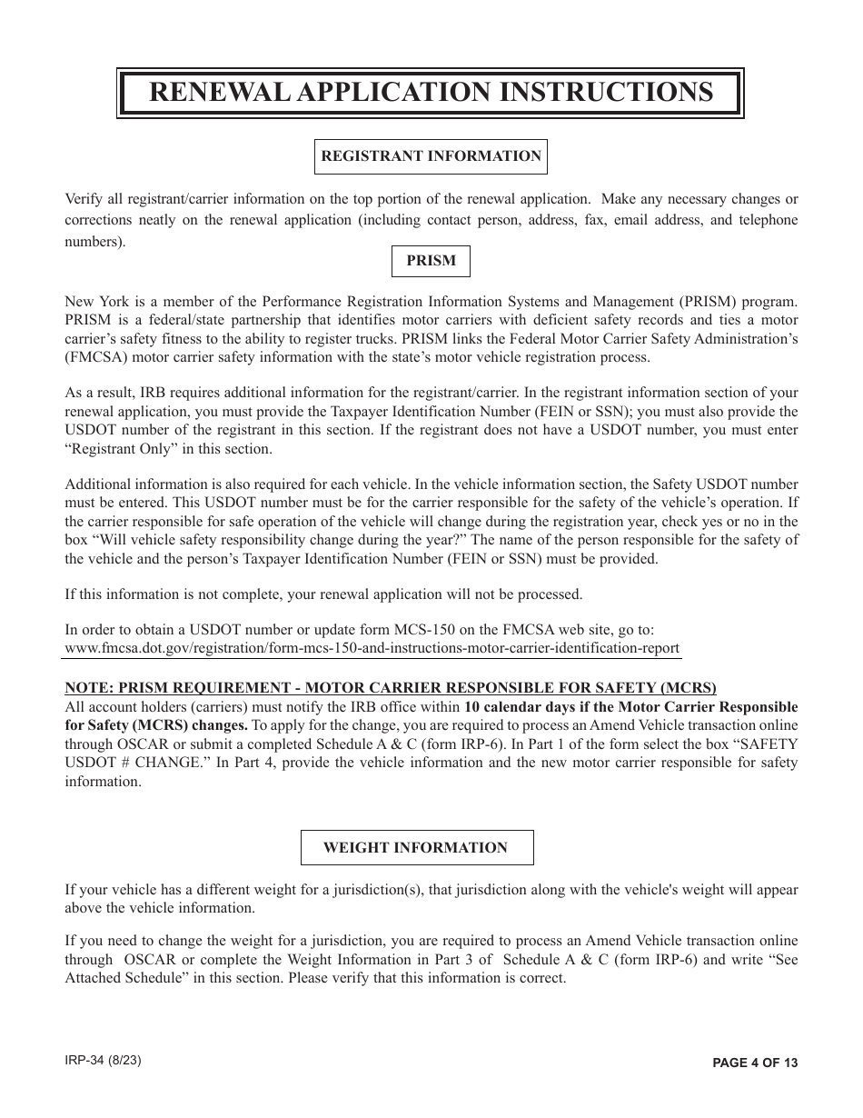 Form IRP-34 Download Printable PDF or Fill Online Irp Renewal Packet ... Form IRP-34 Download Printable PDF or Fill Online Irp Renewal Packet ...