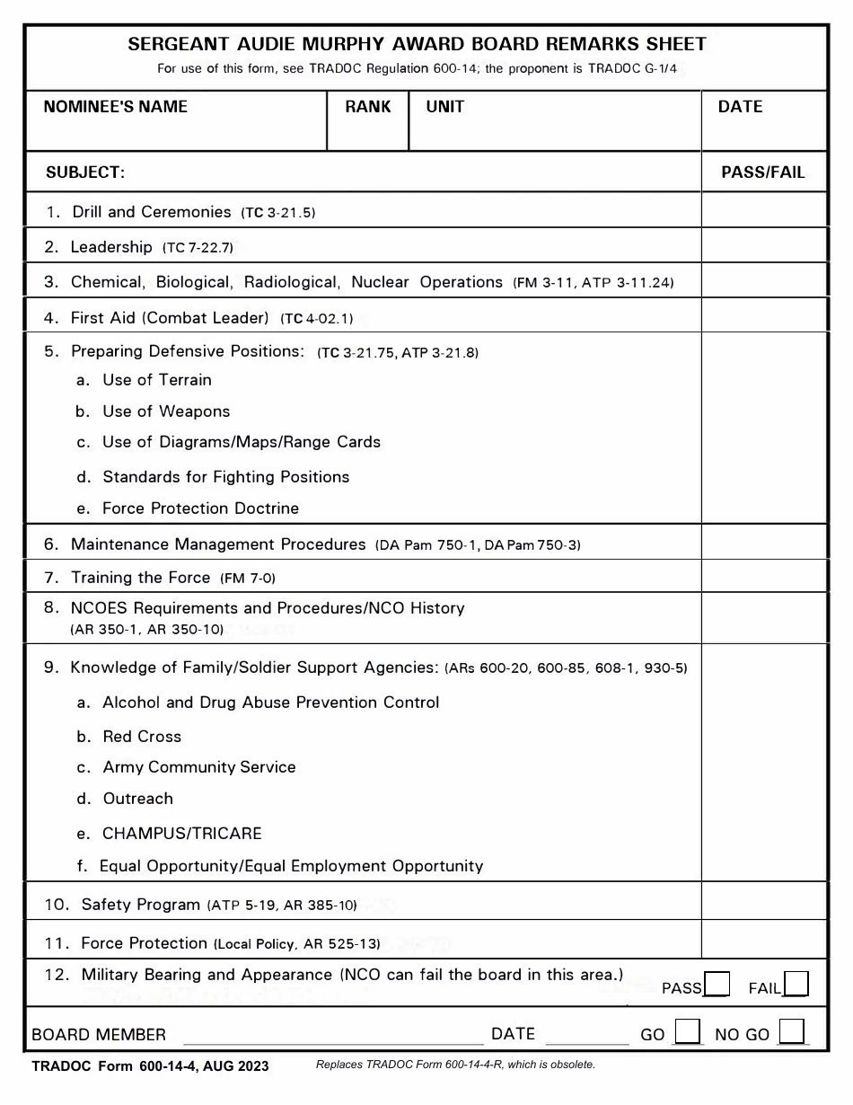 TRADOC Form 600-14-4 - Fill Out, Sign Online and Download Fillable PDF ...
