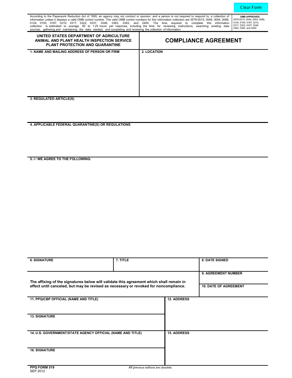PPQ Form 519 - Fill Out, Sign Online and Download Fillable PDF ...