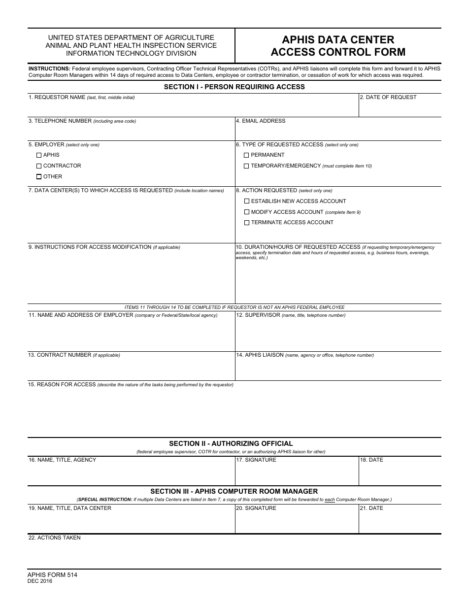 APHIS Form 514 - Fill Out, Sign Online and Download Fillable PDF | Templateroller