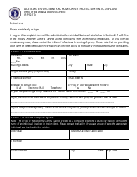 Indiana Licensing Enforcment and Homeowner Protection Unit Complaint ...