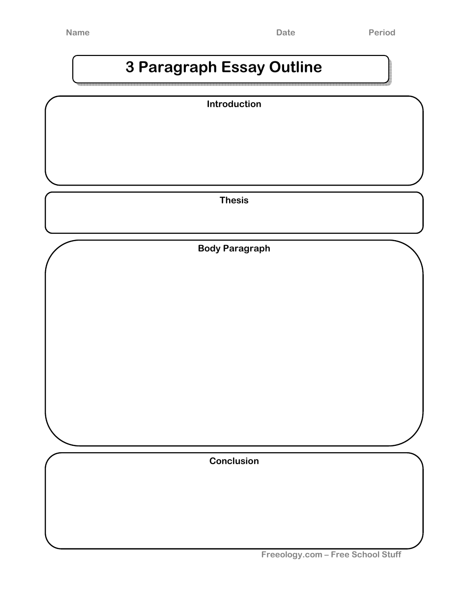 3 Paragraph Essay Outline Template Download Printable PDF | Templateroller
