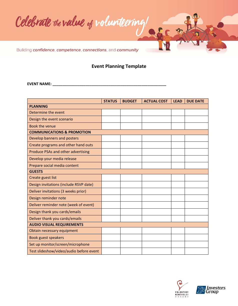 Event Planning Template - Celebrate the Value of Volunteering Download ...