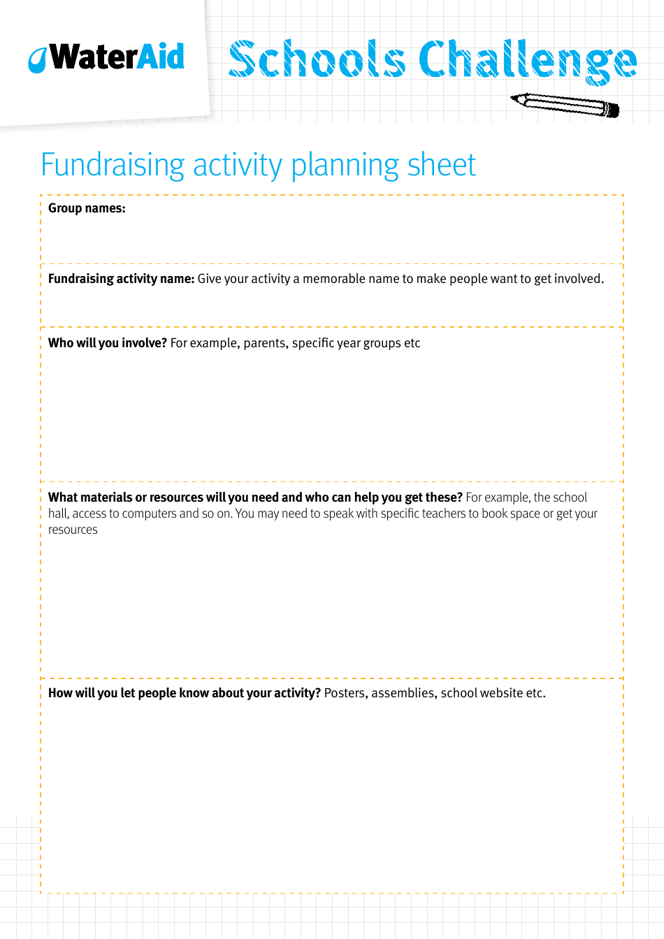 Fundraising Activity Planning Sheet Download Printable PDF | Templateroller