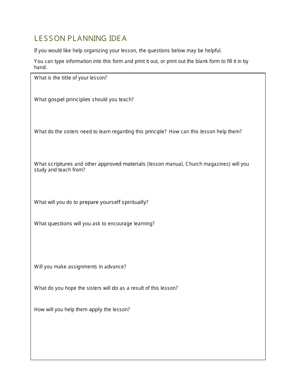 Lesson Planning Organizer Download Printable PDF | Templateroller