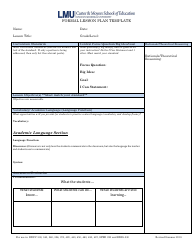 Formal Lesson Plan Template Download Printable PDF | Templateroller