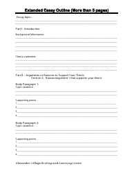 Extended Essay Outline Template Download Printable PDF | Templateroller