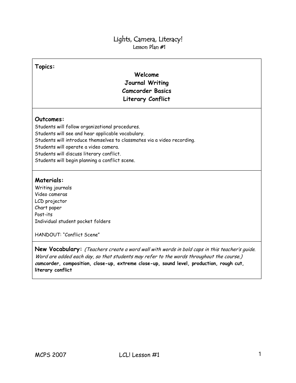 Moving Image Lesson Plan Template Download Printable PDF | Templateroller