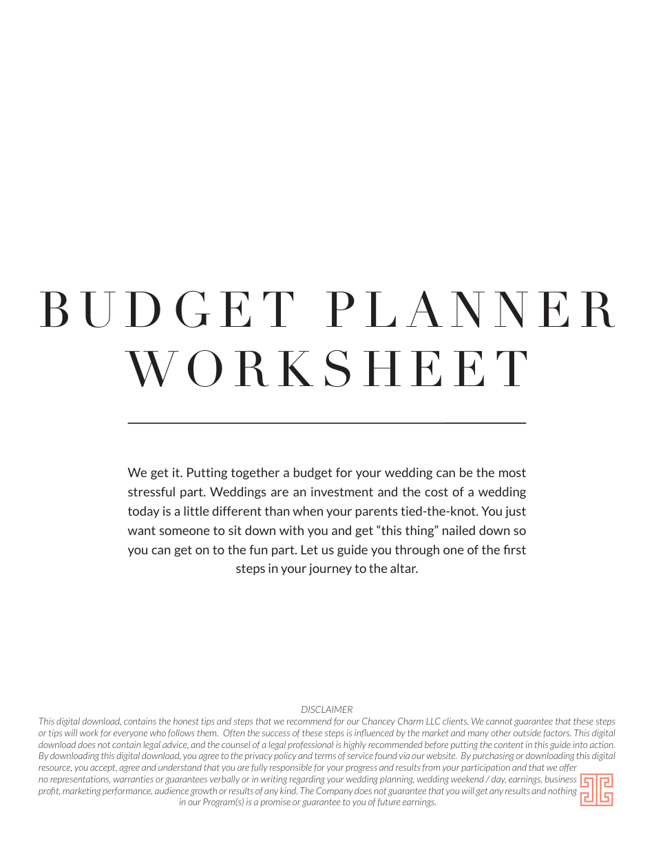 Budget Planner Worksheet Download Printable PDF | Templateroller