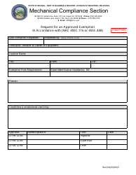 Nevada Request for an Approved Exemption in Accordance With (Nac 455c ...