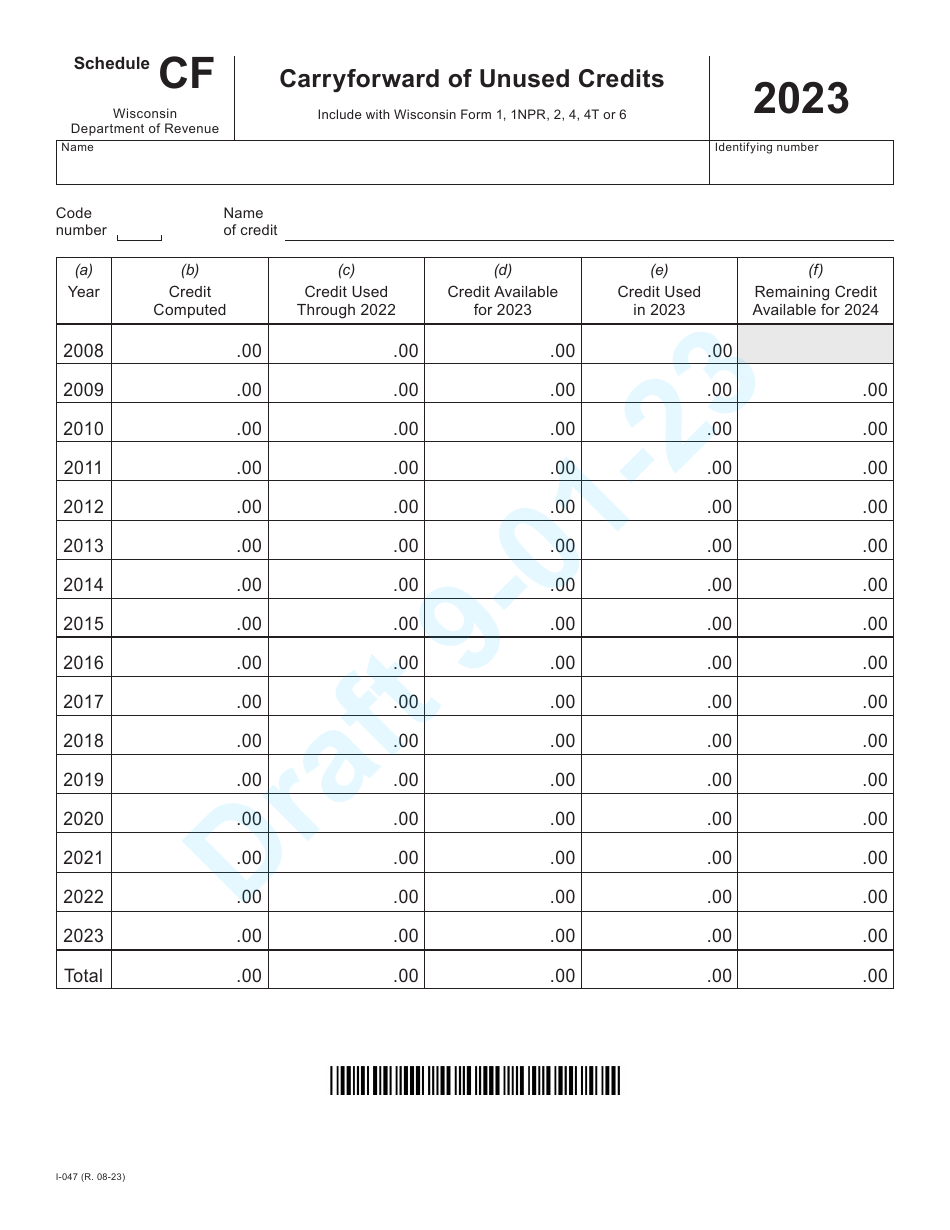 Form I-047 Schedule CF Download Printable PDF or Fill Online ...