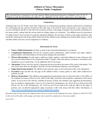 Alabama Affidavit of Notary Misconduct (Notary Public Complaint) - Fill ...
