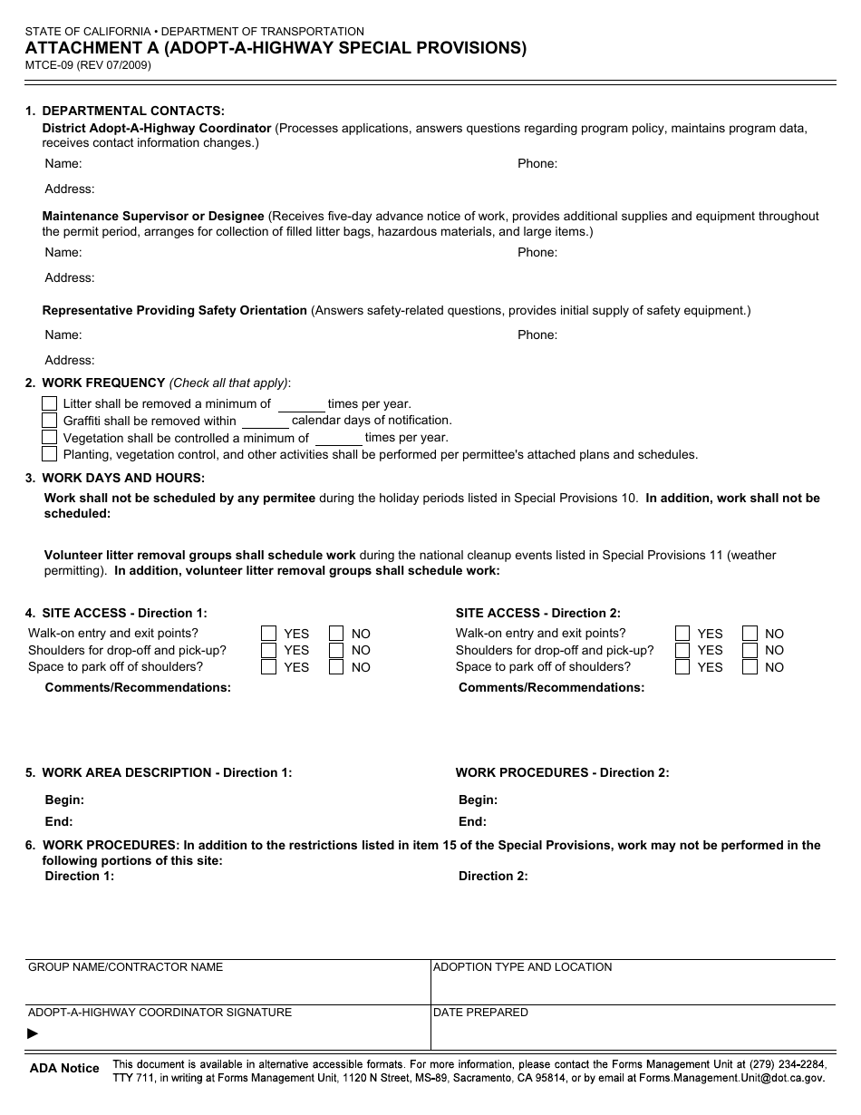 Form MTCE-09 Attachment A - Fill Out, Sign Online and Download Fillable ...