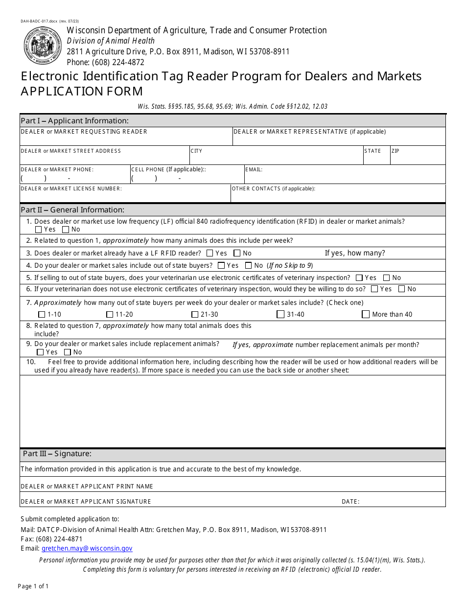Form DAH-BADC-017 - Fill Out, Sign Online and Download Printable PDF ...