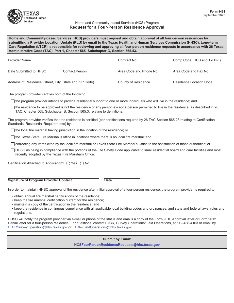Form 8491 Download Fillable PDF or Fill Online Request for a Four ...