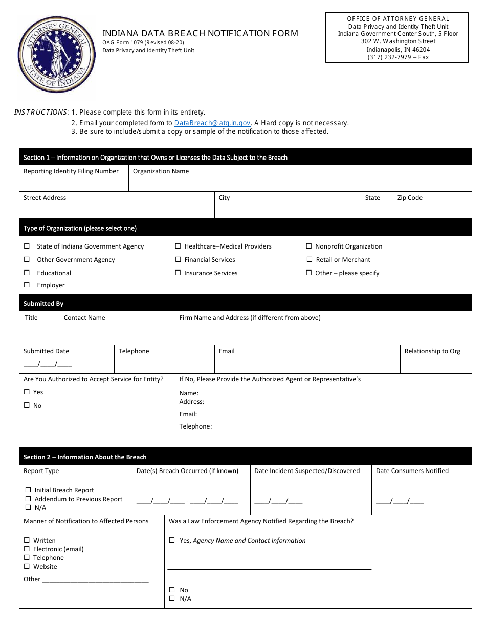 OAG Form 1079 - Fill Out, Sign Online and Download Fillable PDF ...