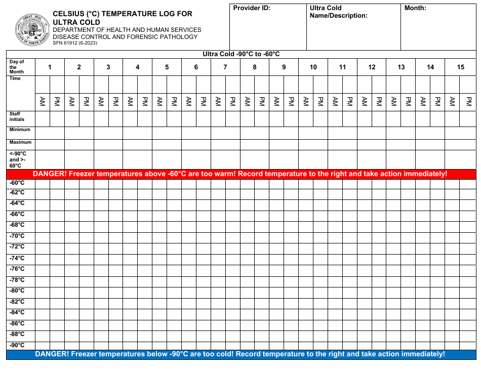 Form SFN61912 - Fill Out, Sign Online and Download Printable PDF, North ...