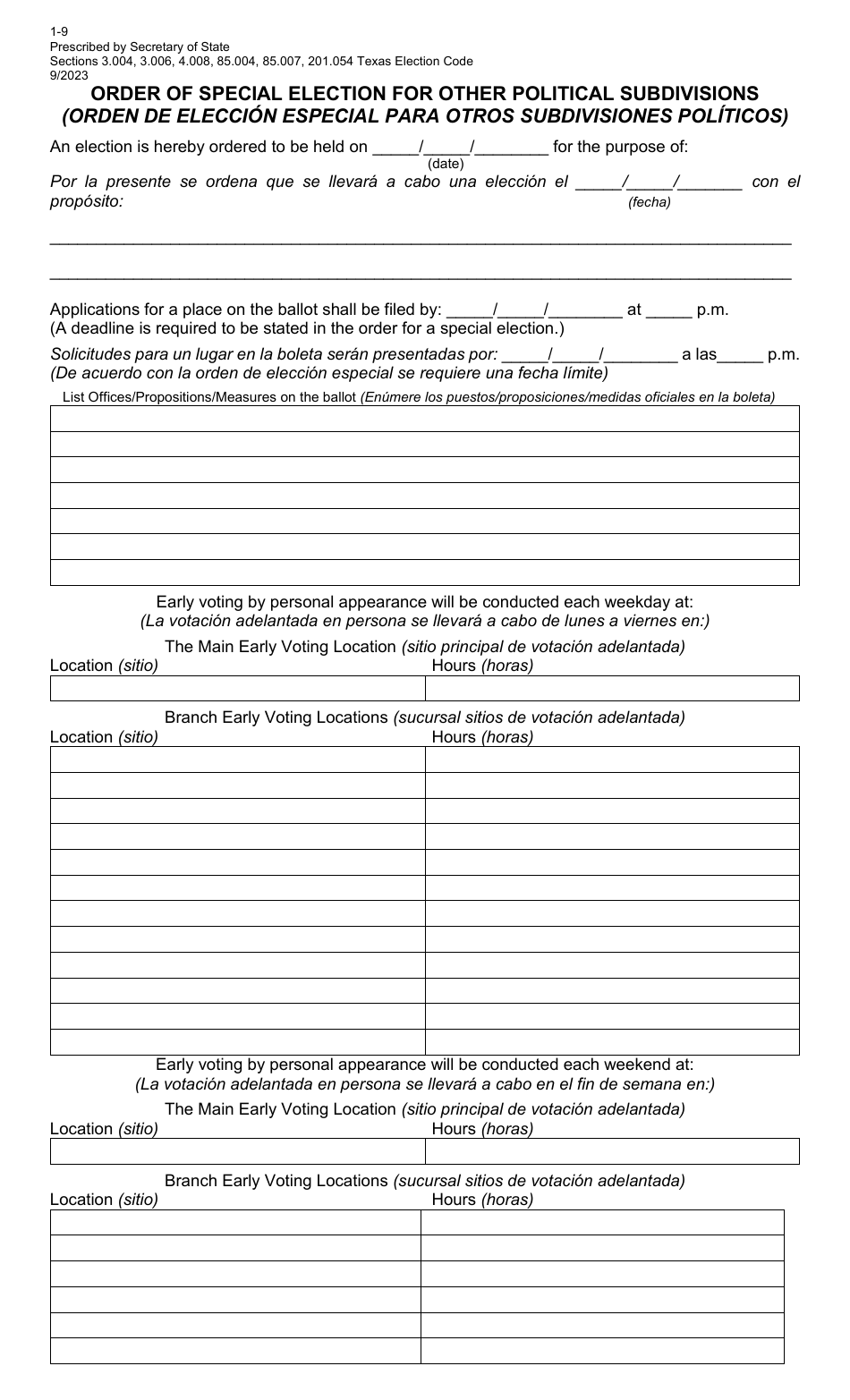 Form 1-9 - Fill Out, Sign Online and Download Fillable PDF, Texas ...