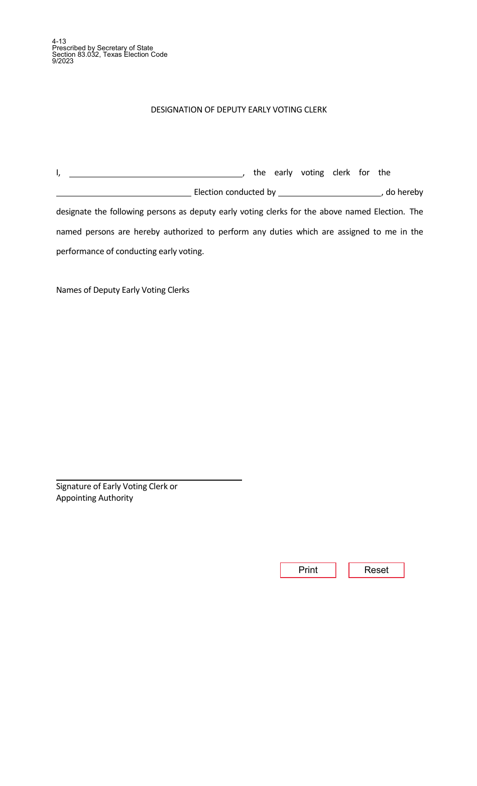 Form 4-13 - Fill Out, Sign Online and Download Fillable PDF, Texas ...