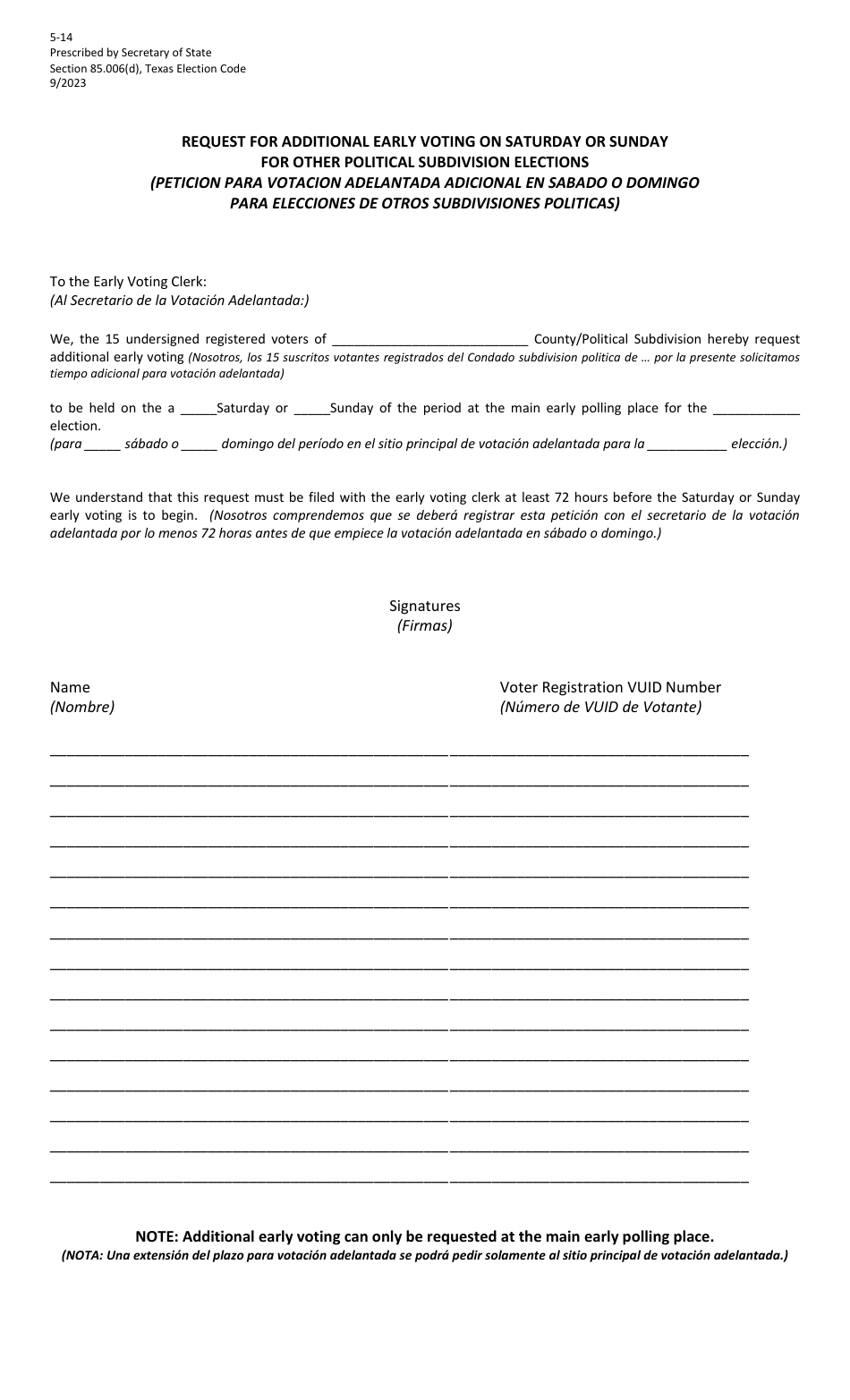 Form 5-14 - Fill Out, Sign Online and Download Printable PDF, Texas ...