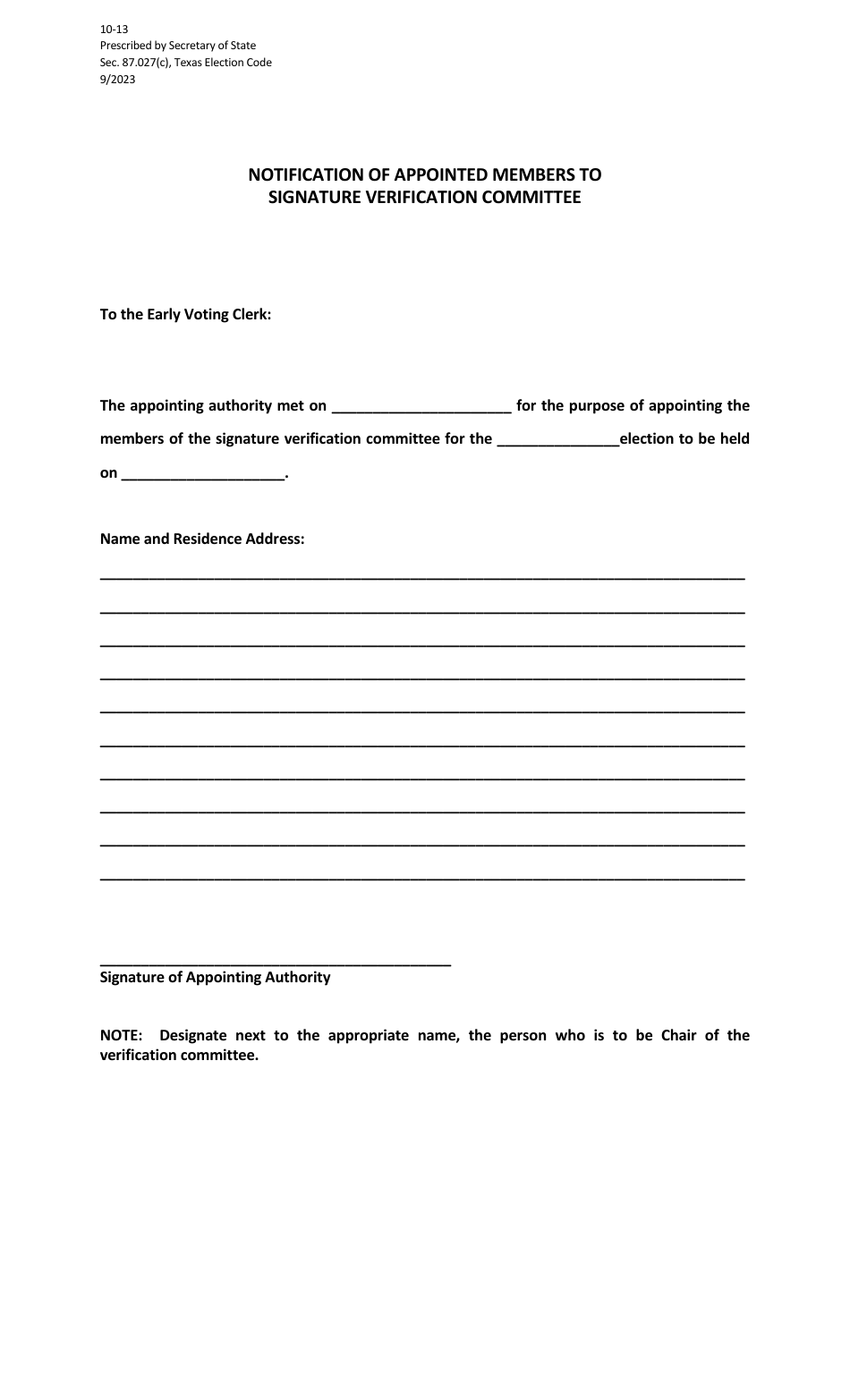Form 10-13 - Fill Out, Sign Online and Download Printable PDF, Texas ...