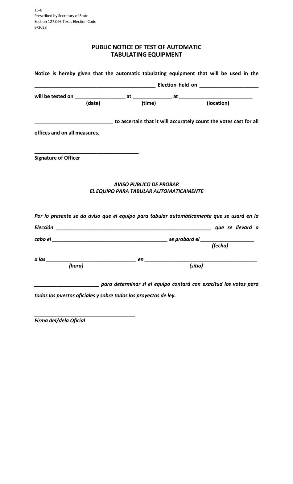 Form 15-6 - Fill Out, Sign Online and Download Printable PDF, Texas ...