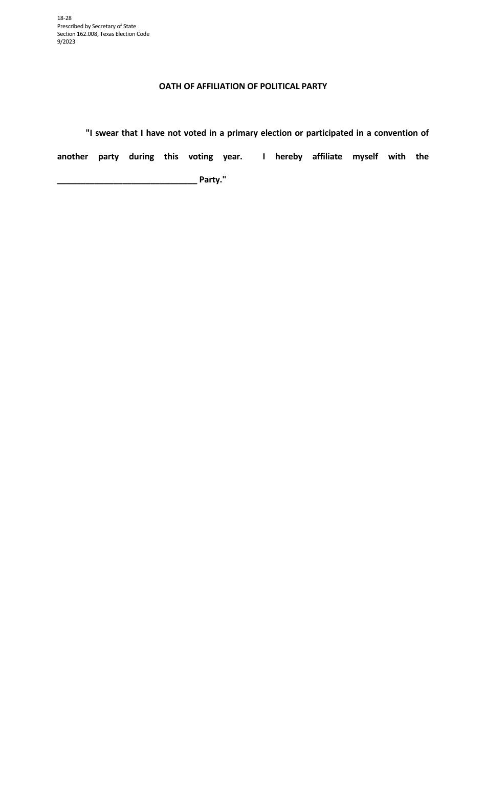 Form 18-28 - Fill Out, Sign Online and Download Printable PDF, Texas ...