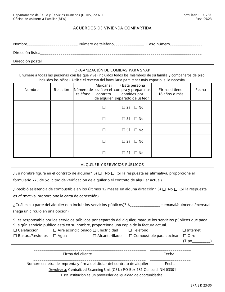 BFA Formulario 768 Download Printable PDF or Fill Online Acuerdos De ...